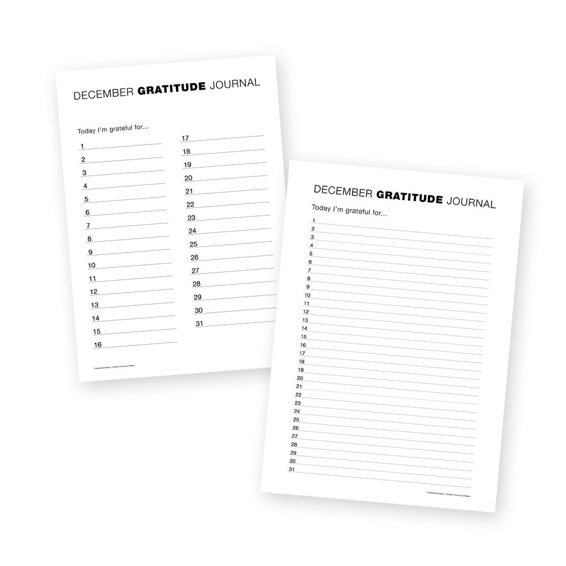 December Gratitude Journal PRINTABLE Fill in Month | Etsy