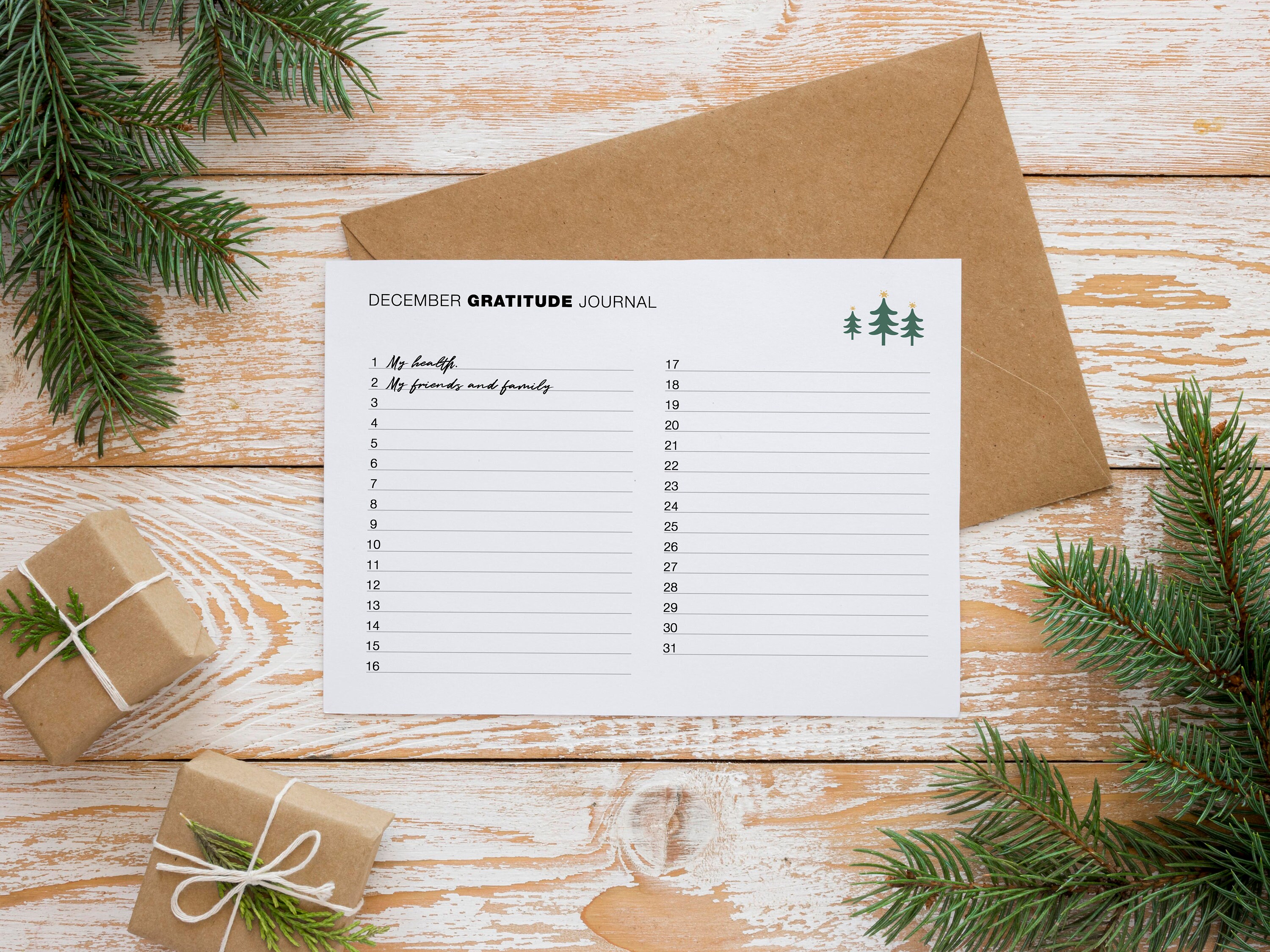 December Gratitude Journal PRINTABLE - Fill in Month - Multiple Sizes ...