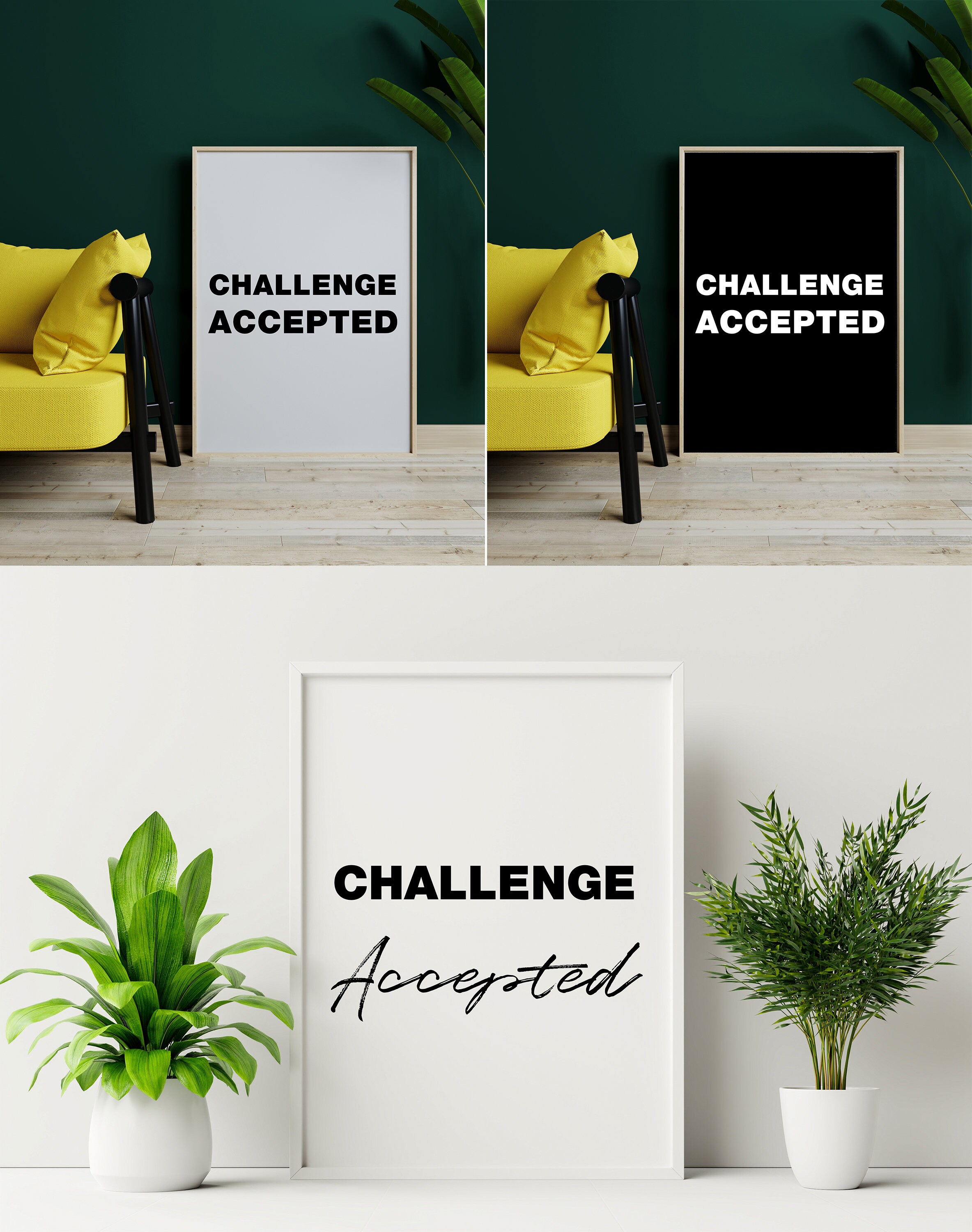 Challenge Accepted PRINT poster wall art quote print | Etsy