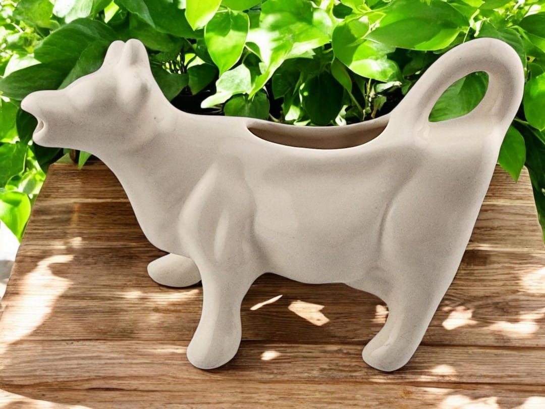 Vintage White Porcelain Cow Creamer, Whimsical, Farmhouse Decor ...