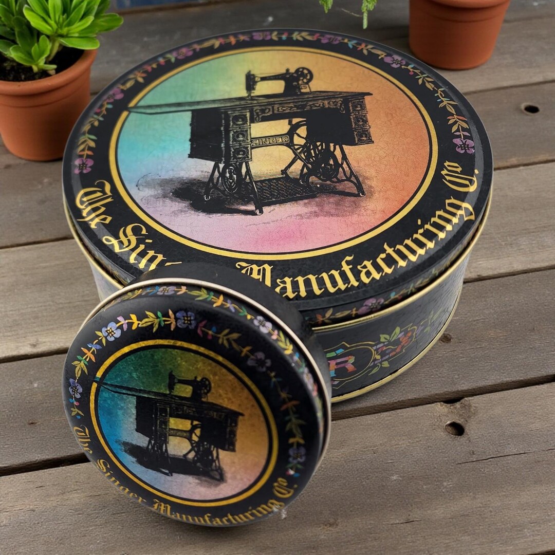 Set of Two Vintage Singer Manufacturing Company Tins - Etsy