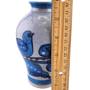 Blue Bird Motif Pottery Vase Folk Art Blue Birds - Etsy