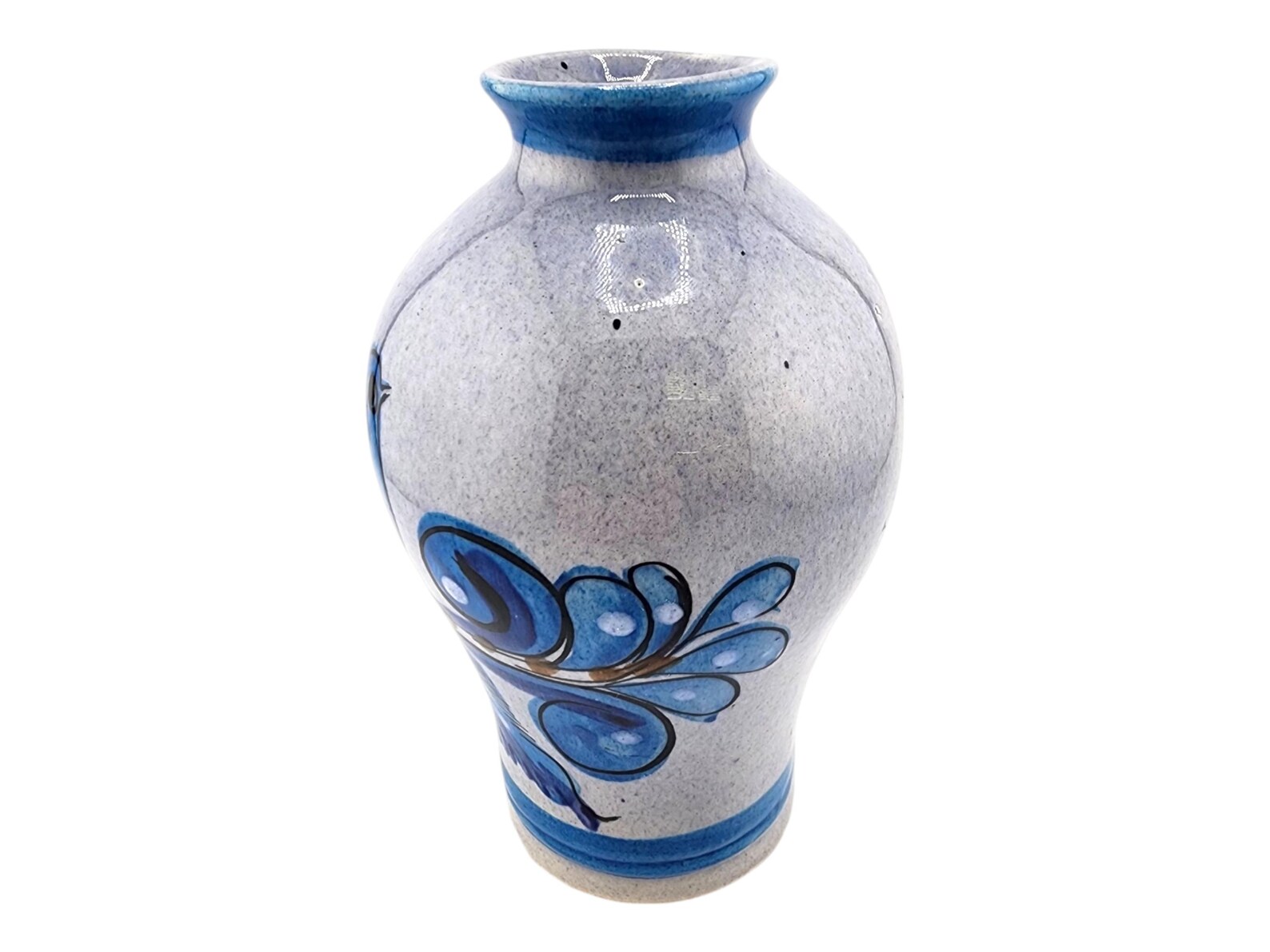 Blue Bird Motif Pottery Vase Folk Art Blue Birds - Etsy