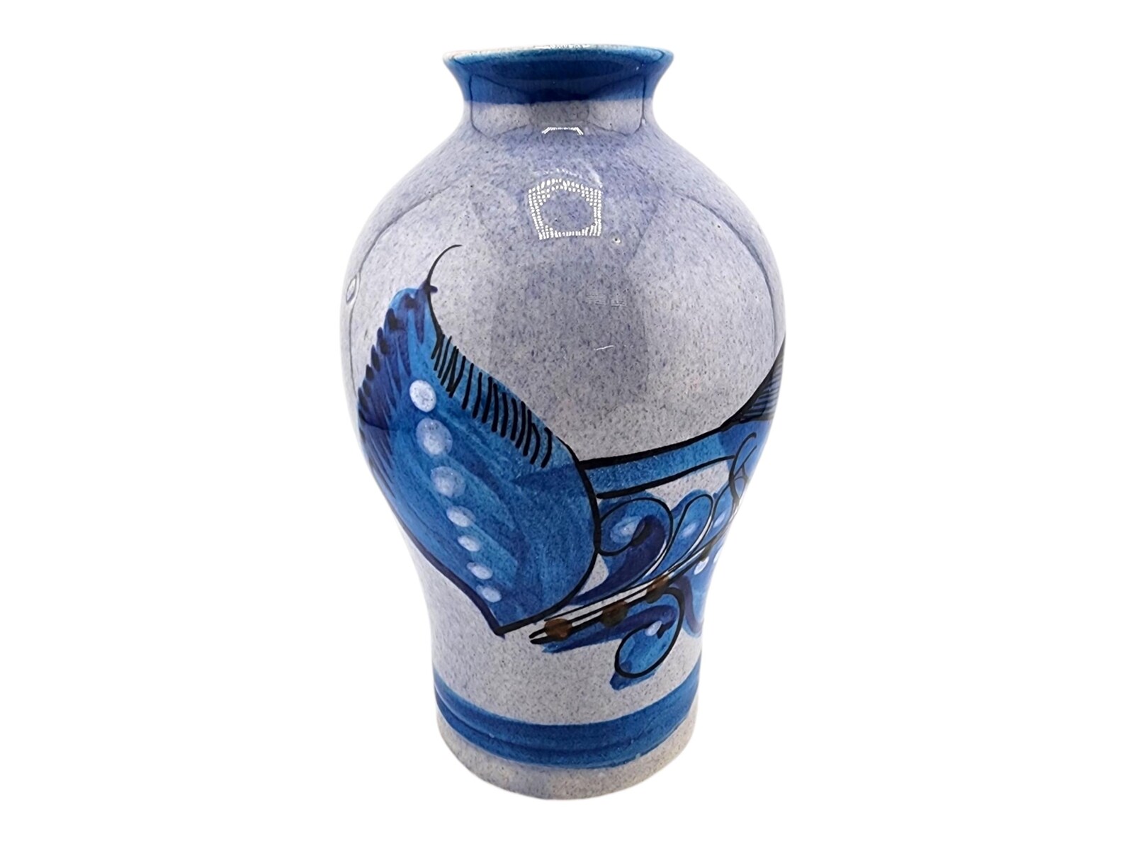 Blue Bird Motif Pottery Vase Folk Art Blue Birds - Etsy