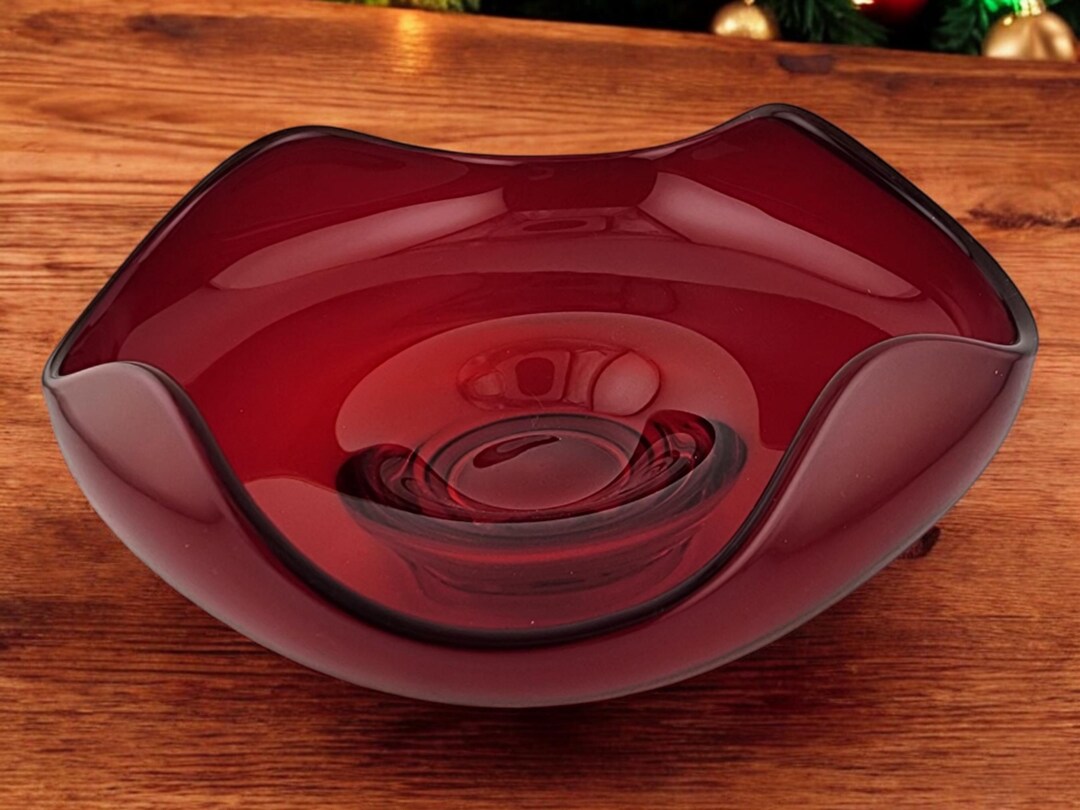 Vintage Viking Ruby Red Glass Compote Candy Dish - Etsy