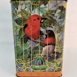 Vintage Bird Tin with Finial SCC Tin Birds in Cage Birds on | Etsy