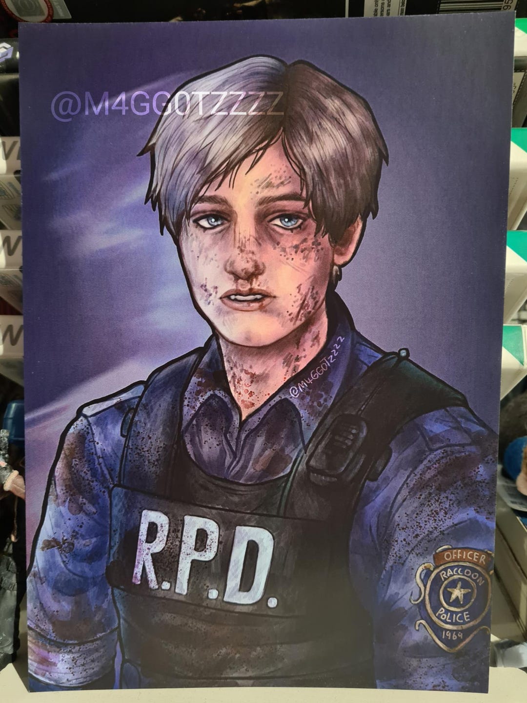 Leon Kennedy RE2 Digital Art Print A5 - Etsy