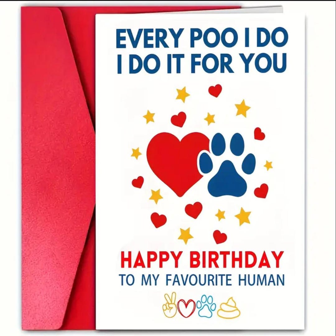 Dog Themed “every Poo I Do” Birthday Card - Etsy