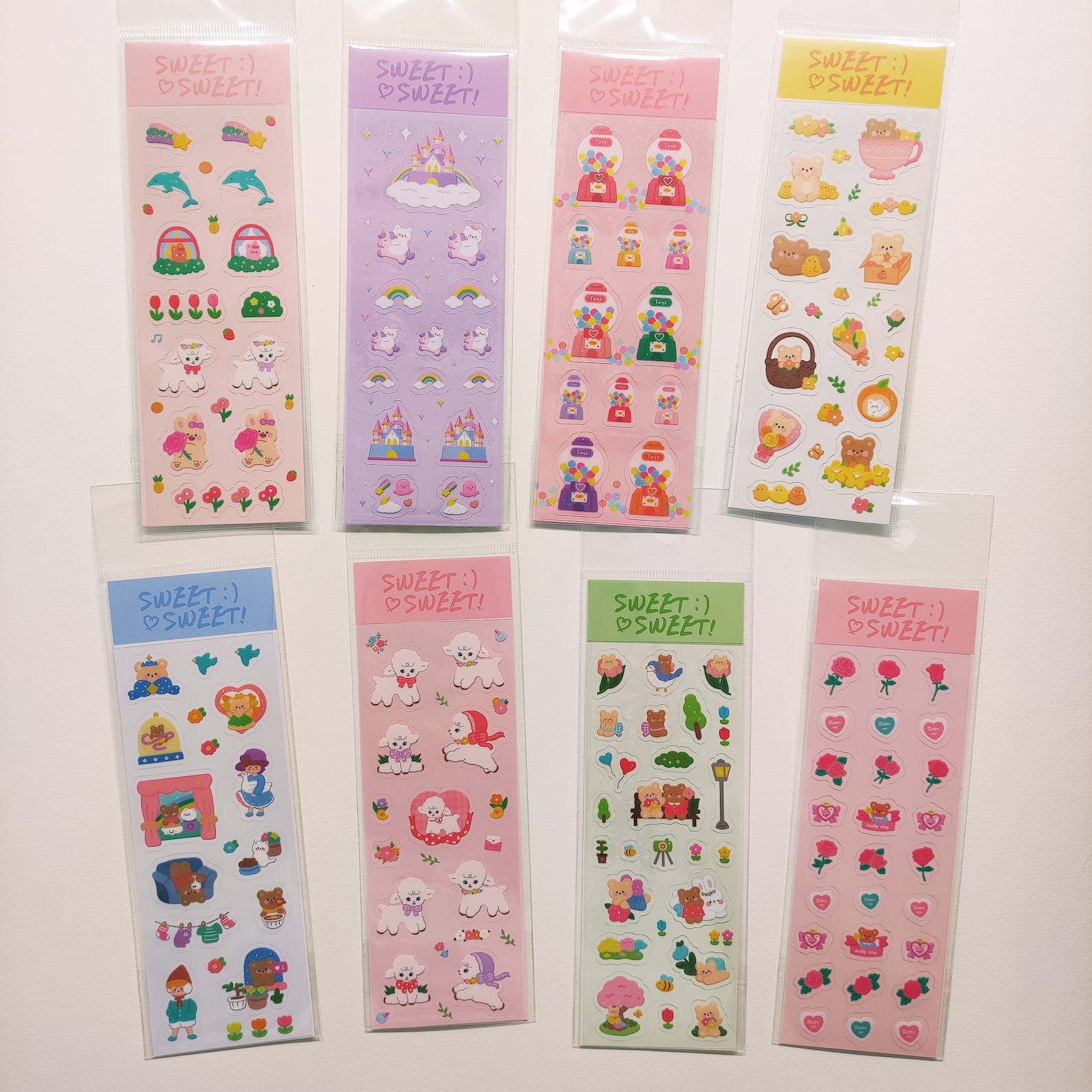 Korean Cute Sticker Sheet Pack Set Of 8 Sheets Etsy