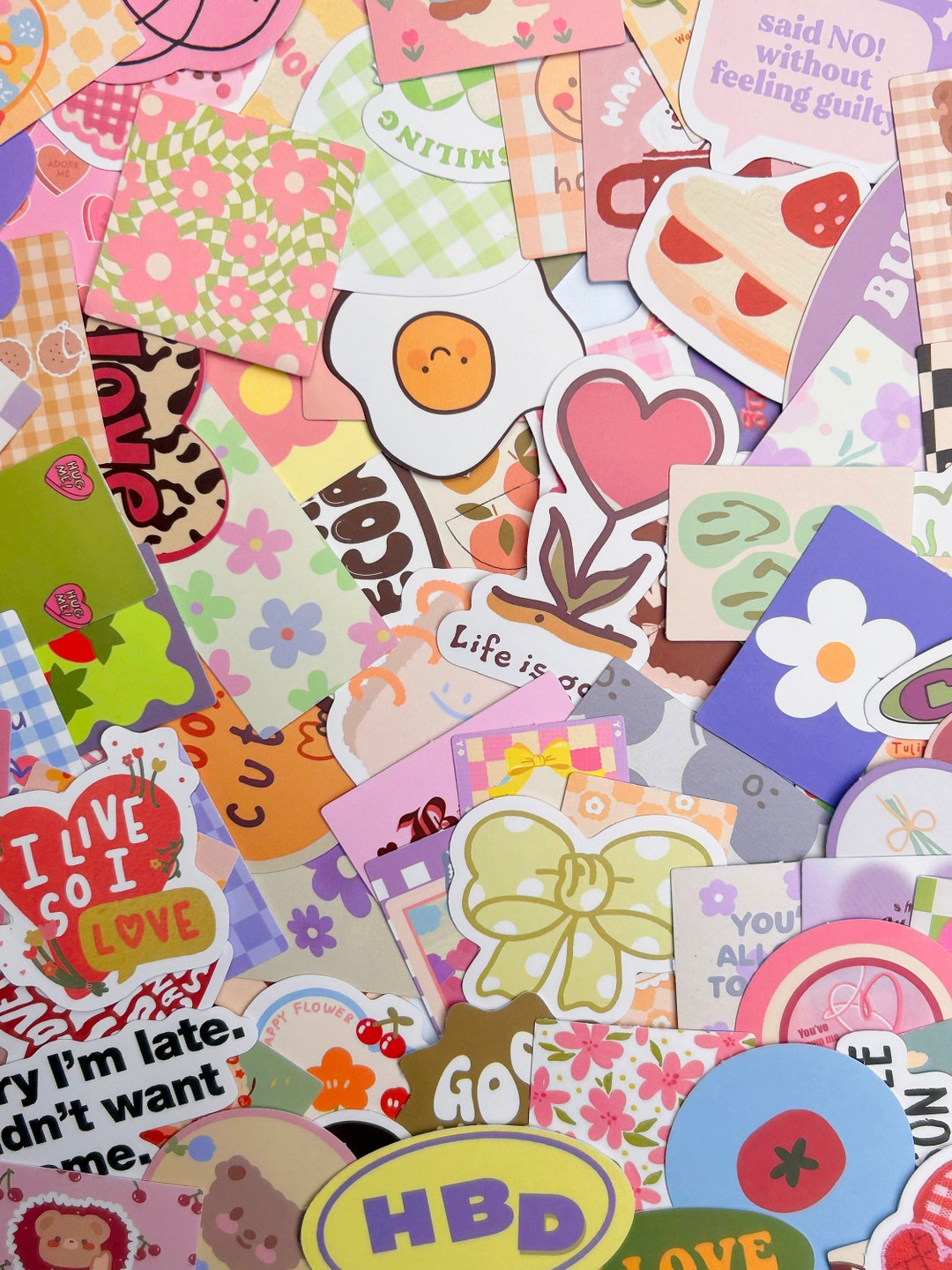 Sticker Flake Pack Planner Laptop Water Bottle Decals (cute & Korean ...