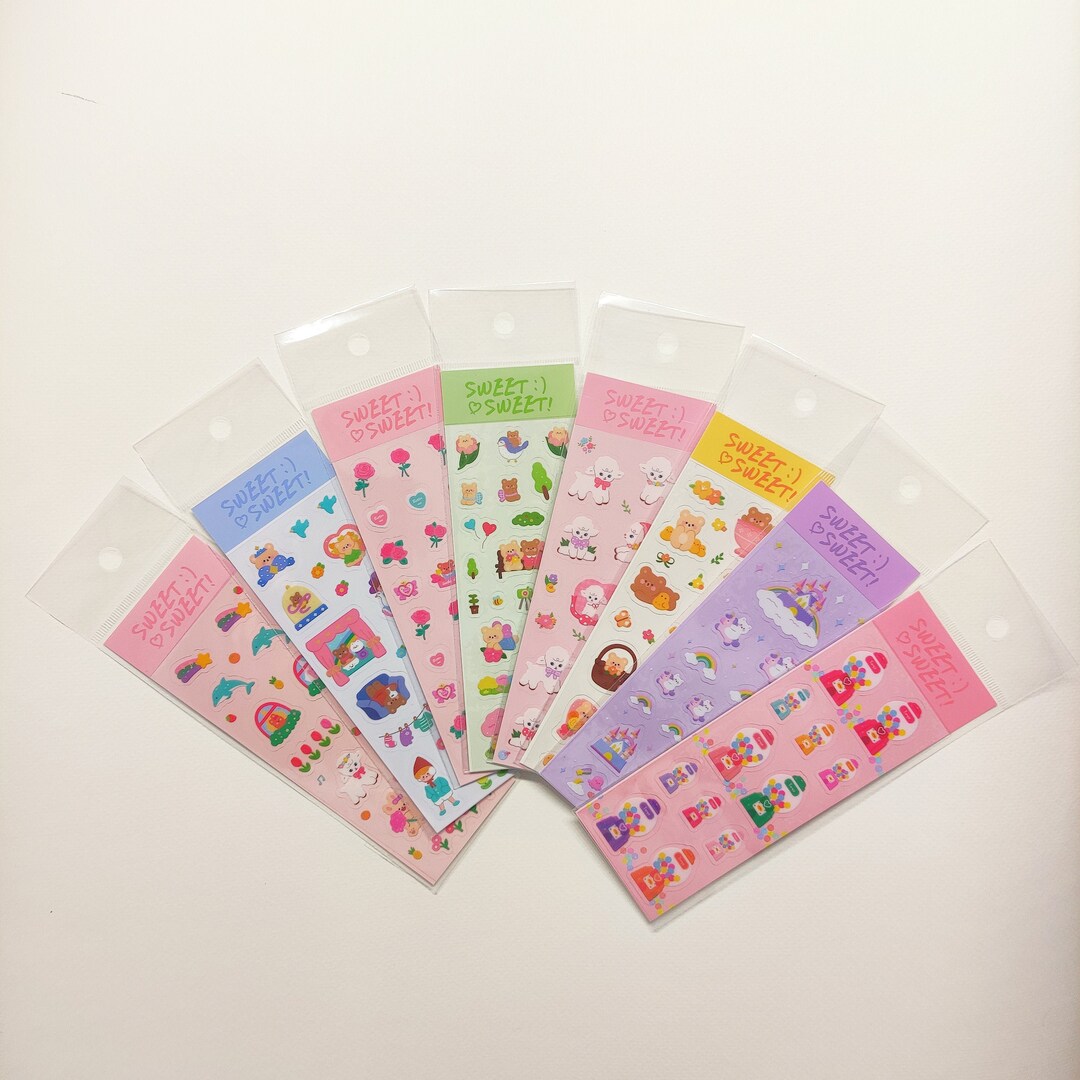 Korean Cute Sticker Sheet Pack set of 8 Sheets - Etsy