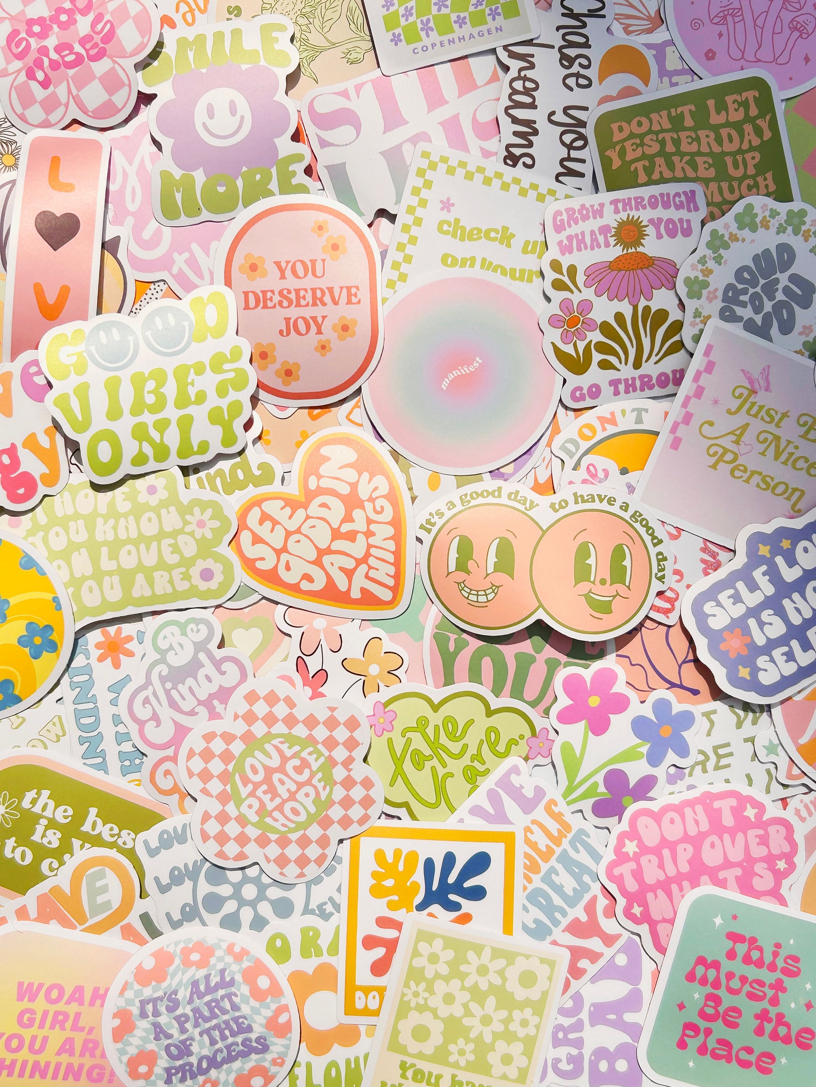 Sticker Flake Pack Planner Laptop Water Bottle Decal danish Pastels ...