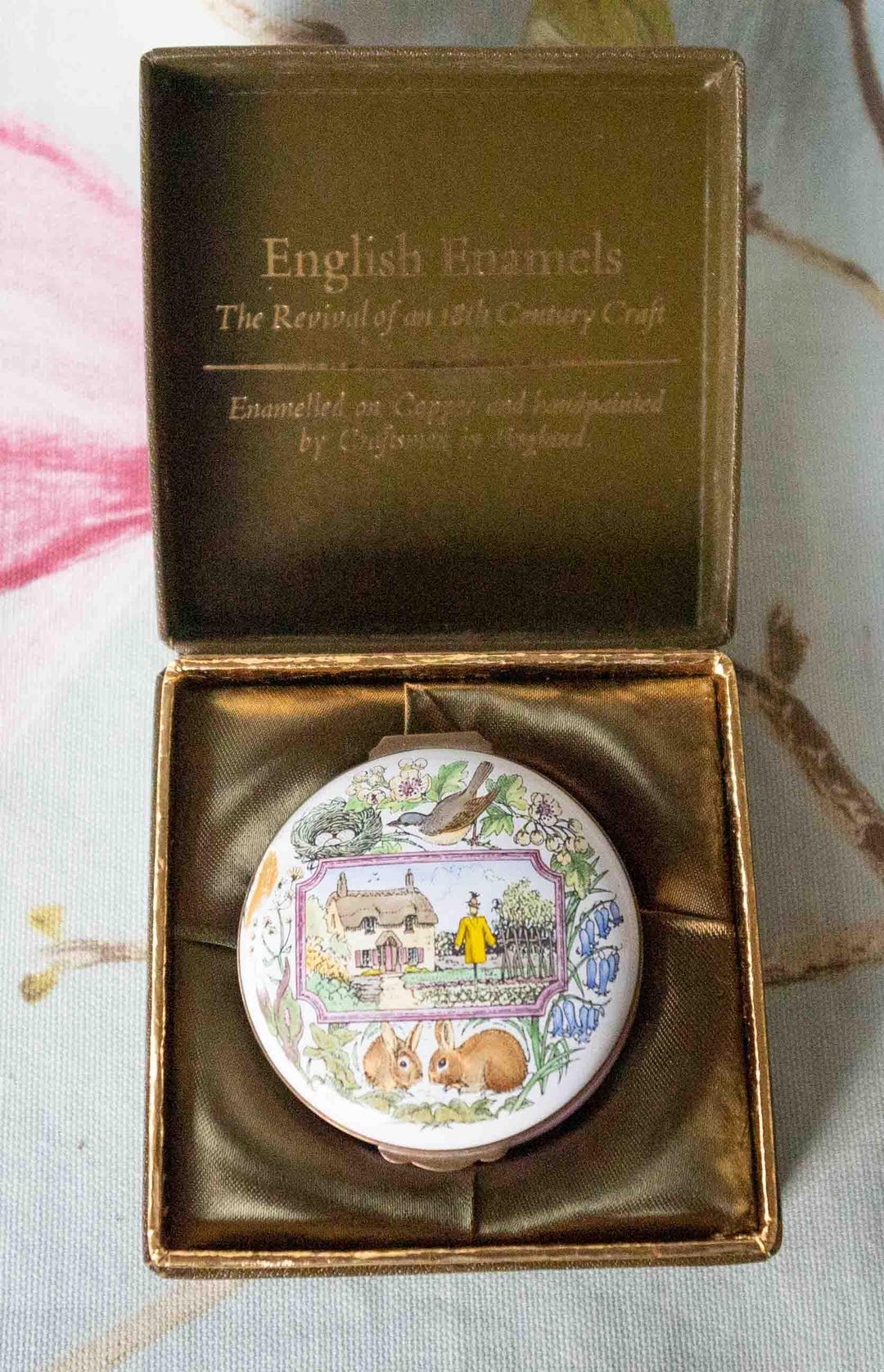 Crummles 'summer is Y Comen In', Hand-painted Enamel Trinket Pot: Boxed ...
