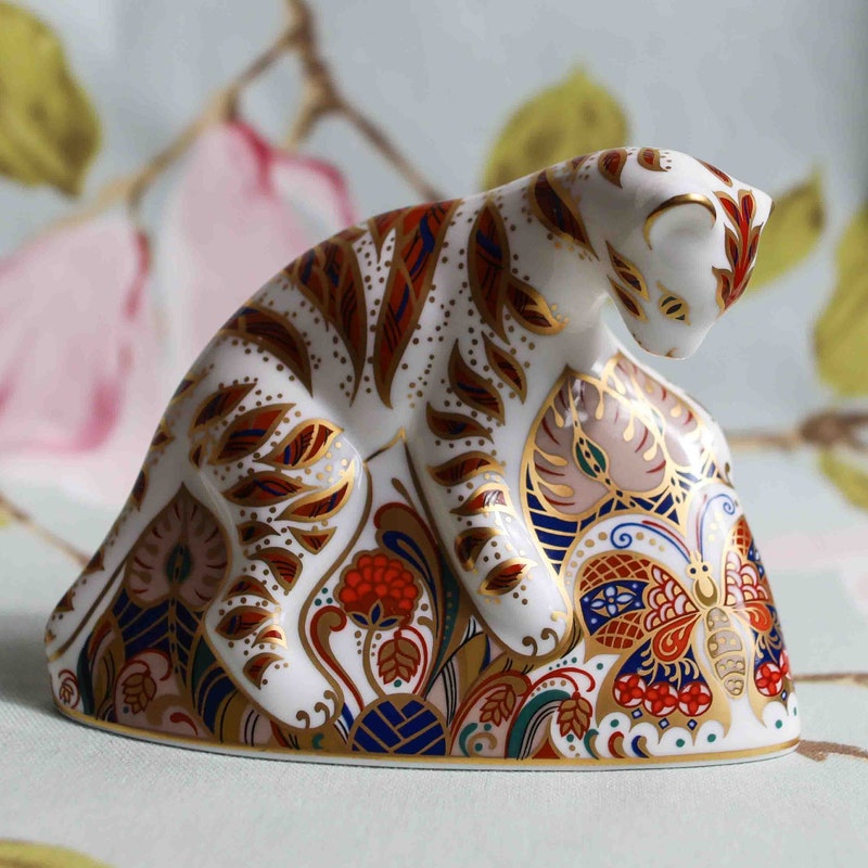 Porcelain Tiger Figurine - Etsy