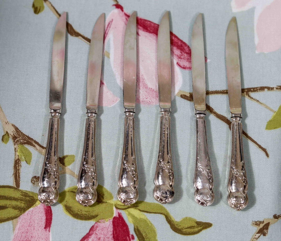 Pretty Set of Mappin and Webb Sterling Silver Fruit Knives: Date Mark ...
