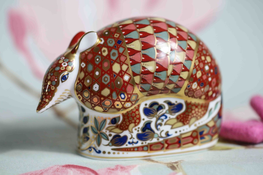 22 Carat Gold and Porcelain Armadillo Paperweight With Pure Gold ...