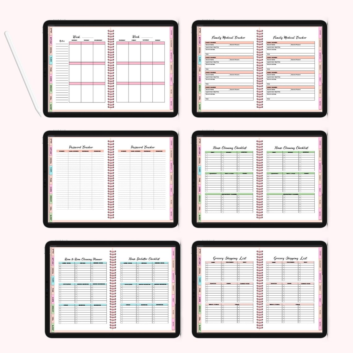 Digital Mom Planner iPad Goodnotes Home Management Planner Digital ...