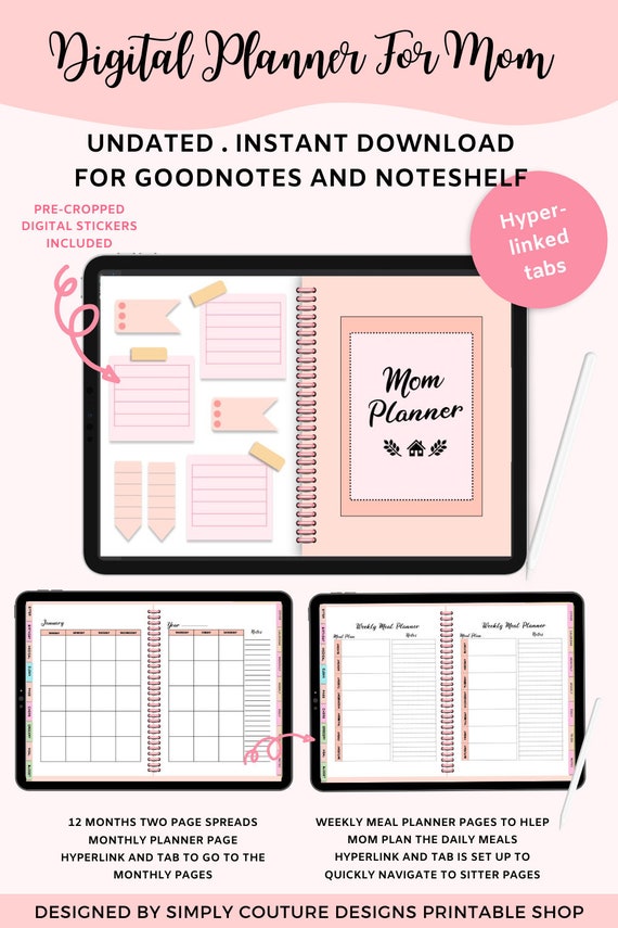 Digital Mom Planner Ipad Goodnotes Home Management | Etsy