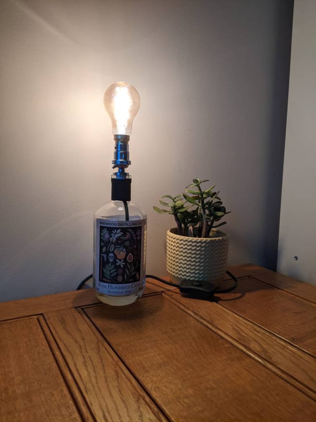 Rum Bottle Lamp With Antique Filament Bulb Brewdog Five - Etsy