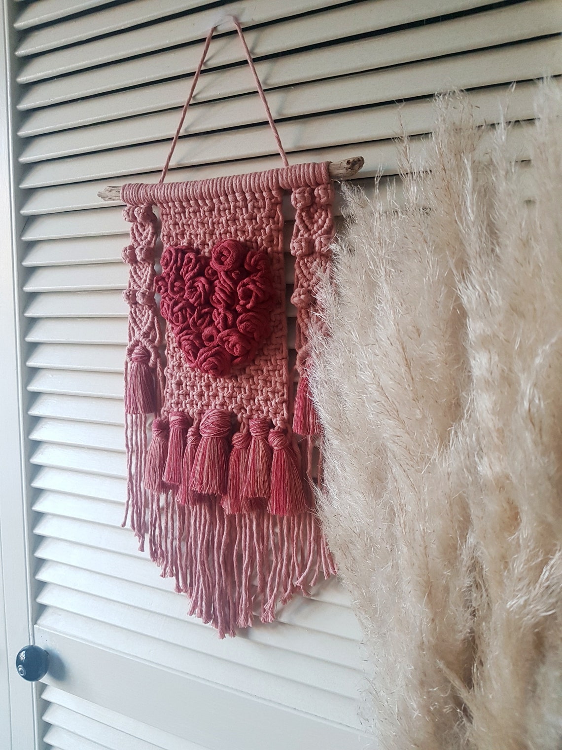 Rosie Macrame Wall Hanging Rose Knot Macrame Boho Decor - Etsy Singapore