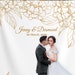 Wedding Backdrop Decorations, Gold Wedding Engagement Backdrop, Elegant ...