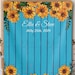 Turquoise Sunflower Wedding Backdrop Malibu Sunflower Banner Autumn ...