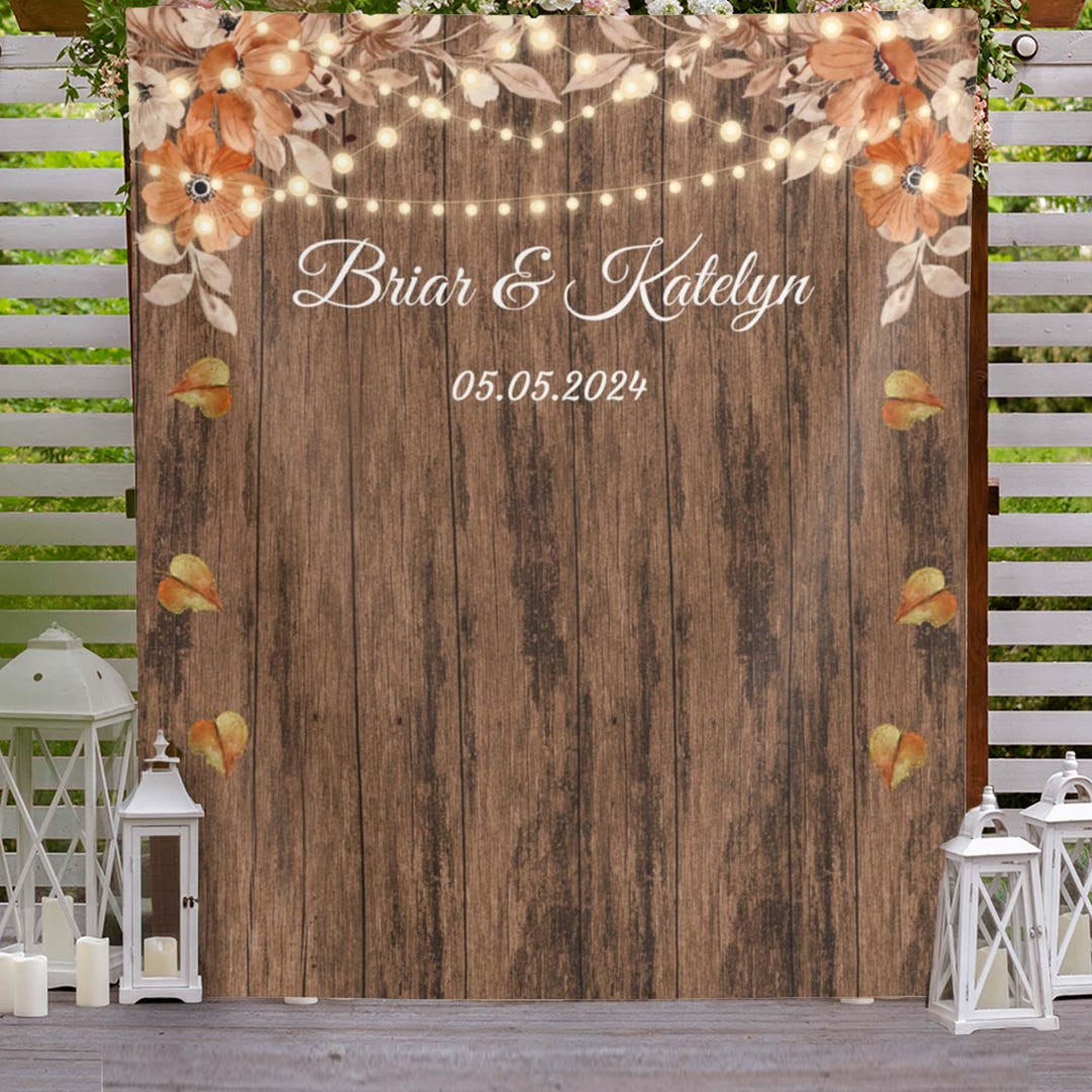 Autumn Wedding Backdrop Rustic Thanksgiving Banner Pumpkin Leaves Decor ...