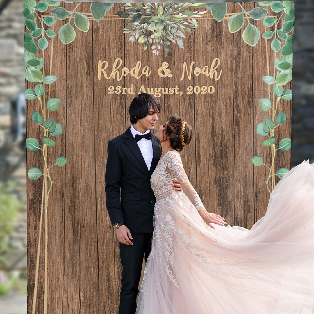 Personalized Rustic Greenery Wedding Backdrop Farmhouse Decor Wedding ...