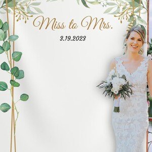 Future Mrs Backdrop, Bridal Shower Decoration, Miss to Mrs, Greenery ...
