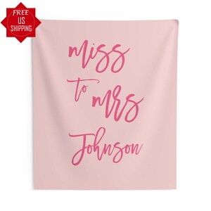 Hot Pink Miss to Mrs Backdrop Blush Bridal Shower Decor Boho Future Mrs ...