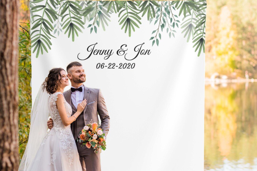Wedding Reception Backdrop Greenery Botanical Wedding Banner Wedding ...