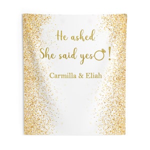 She Said Yes Engagement Banner Marry Me Backdrop Engagement Signs He ...