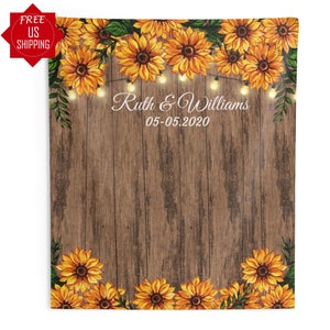 Rustic Sunflower Wedding Backdrop for Reception Country Wedding Decor ...