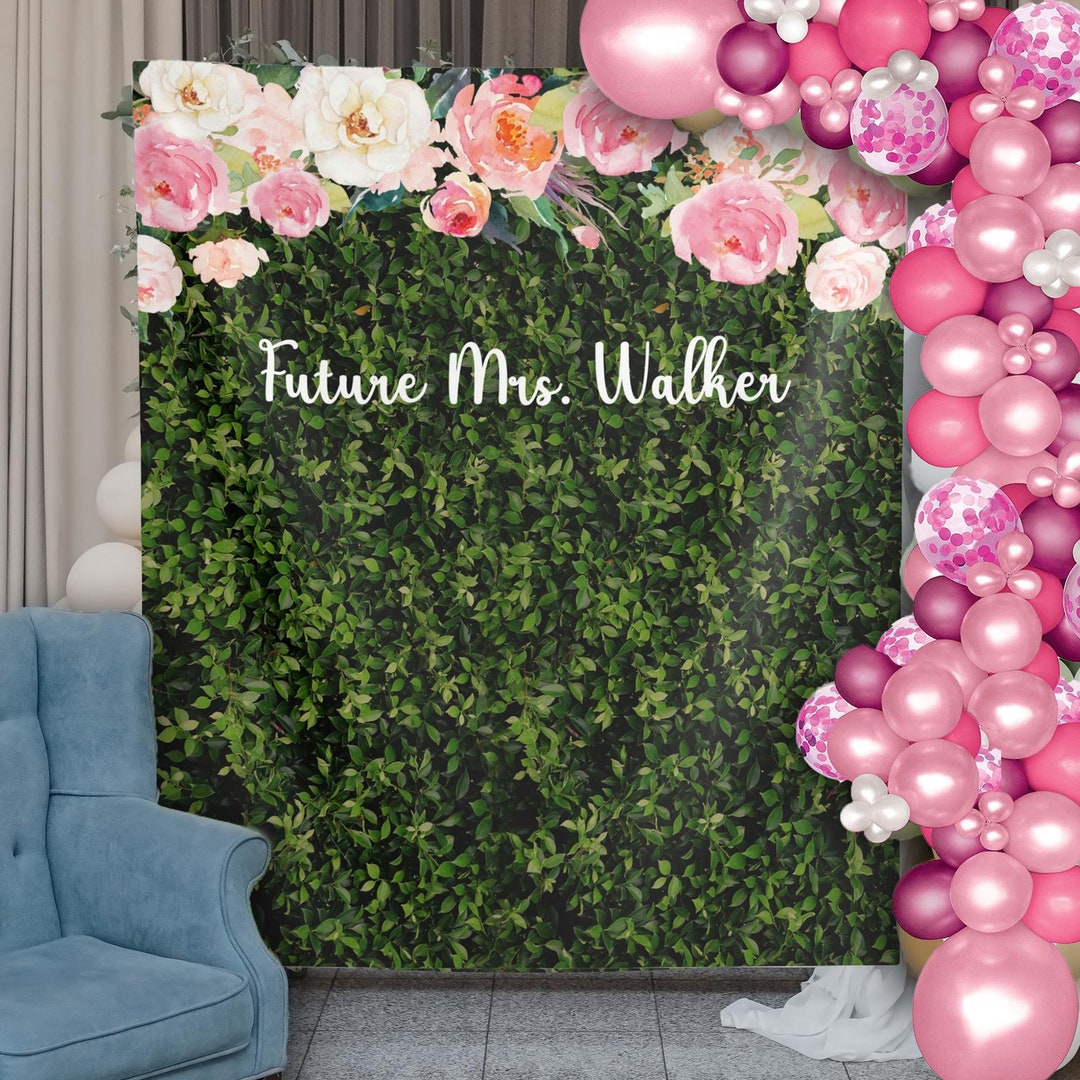 Future Mrs Backdrop Artificial Grass Bridal Shower Decor Hedge Wall ...