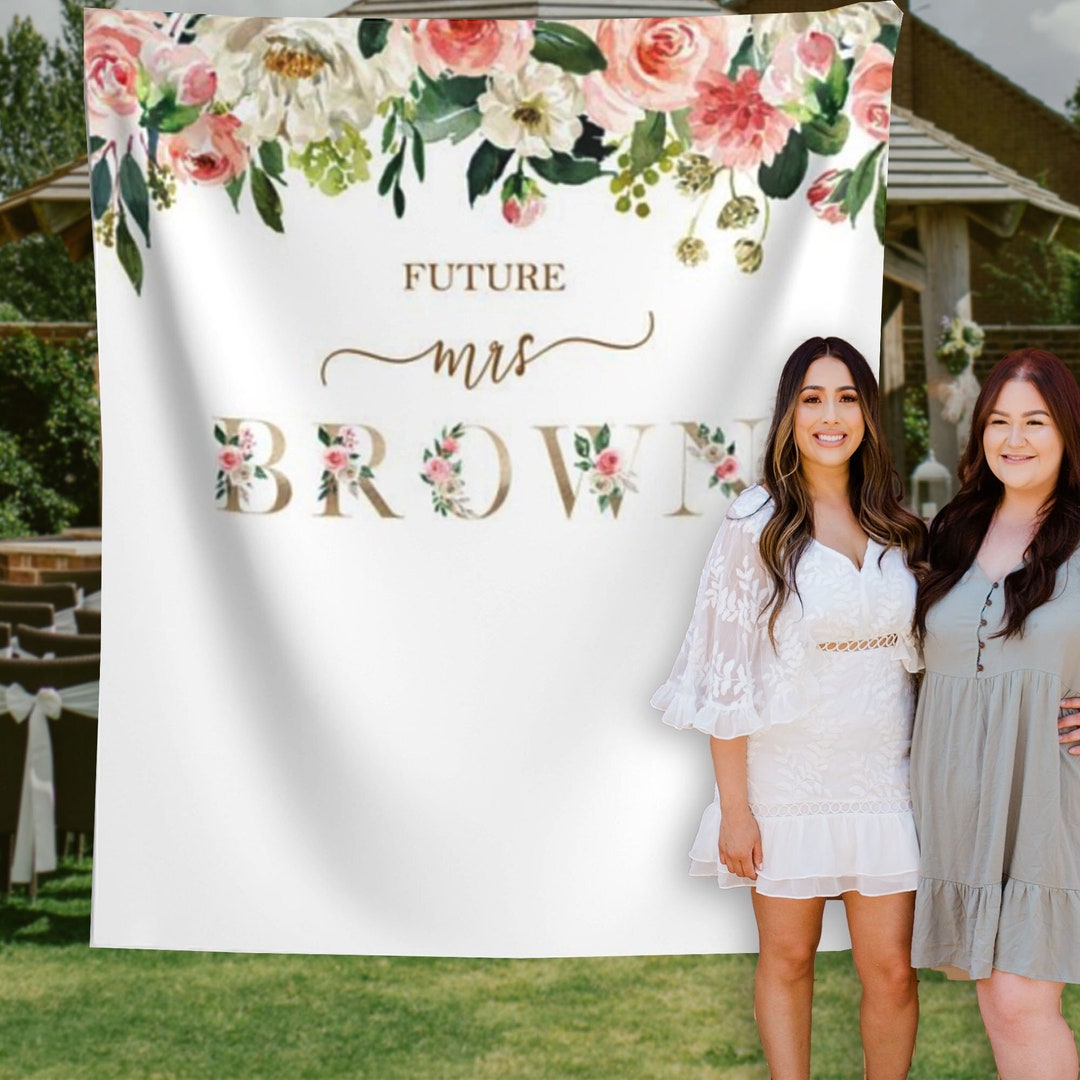 Floral Backdrop, Bridal Shower Decorations, Bridal Shower Backdrop ...