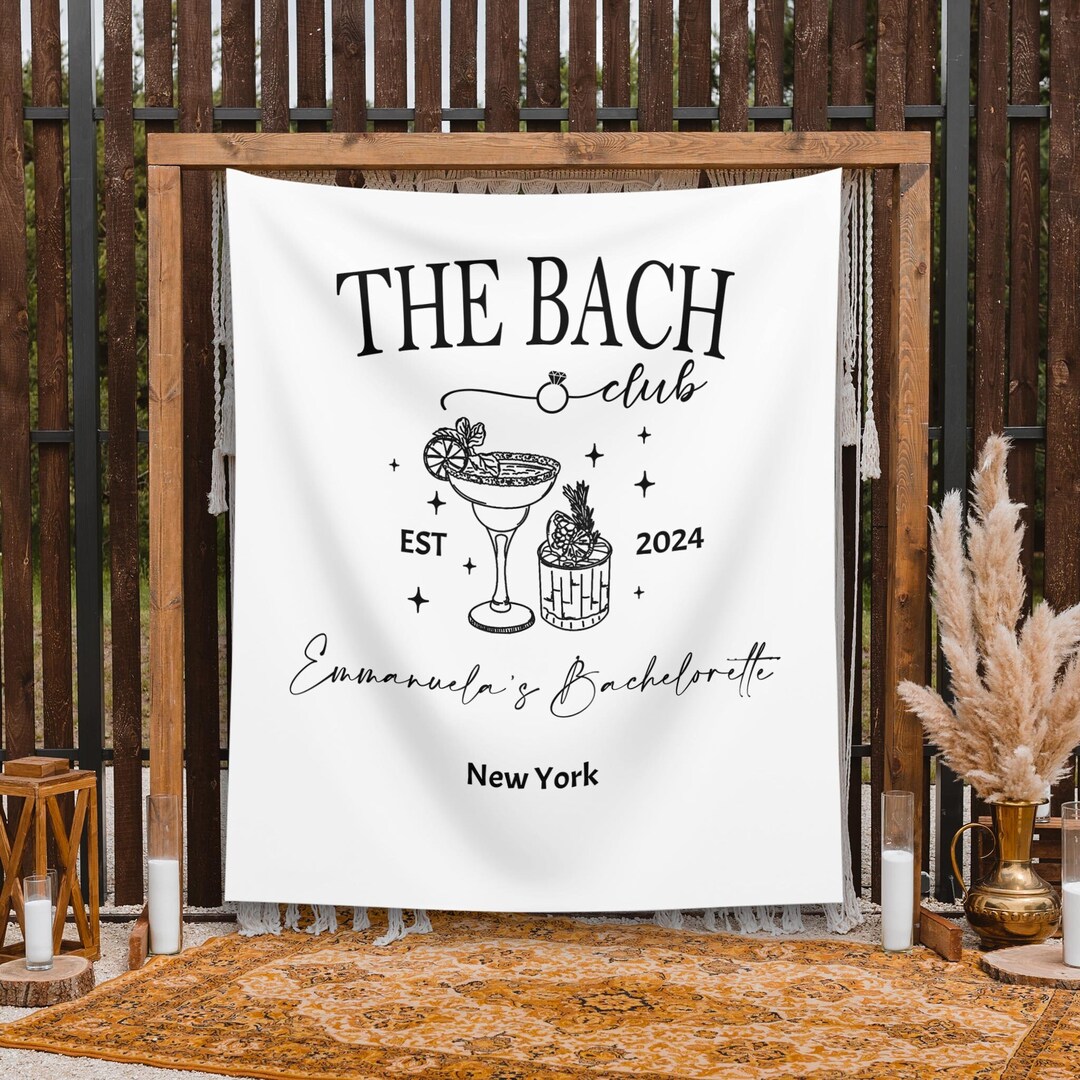 Custom Bachelorette Party Backdrop Personalized Bach Club Decor ...
