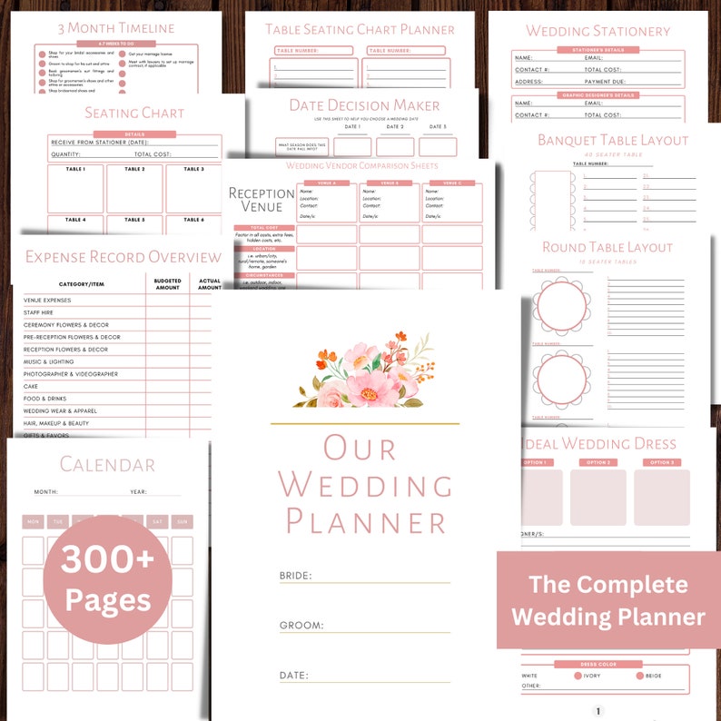 300 Wedding Planner Printable Template Wedding Planner - Etsy Canada