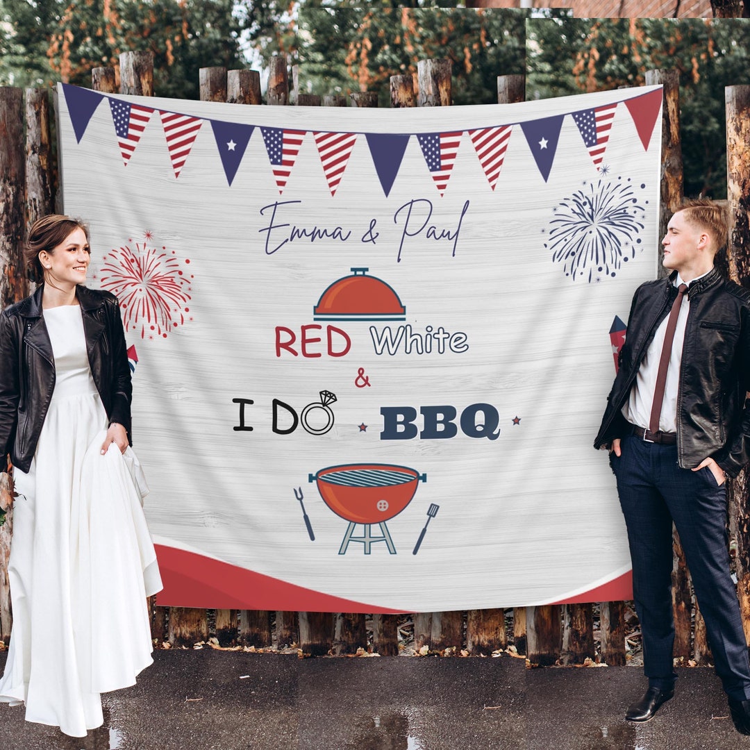 Memorial Day I Do BBQ Backdrop Engagement Party Banner Rehearsal Dinner ...