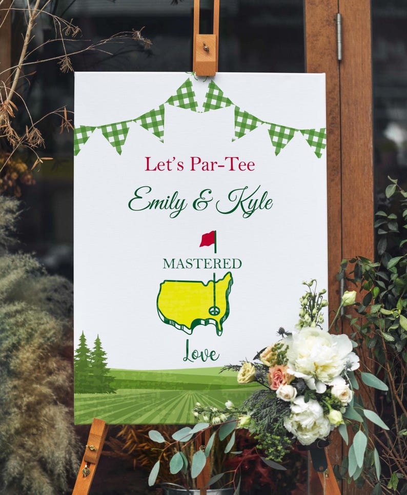 Printed Golf Theme Wedding Sign Masters Bridal Shower Foamboard ...