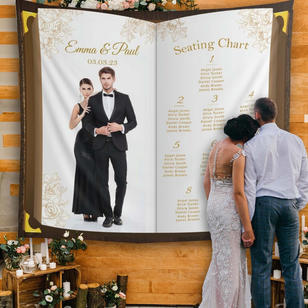 Personalized Find Your Seat Photo Backdrop Sign Wedding Seating Chart ...