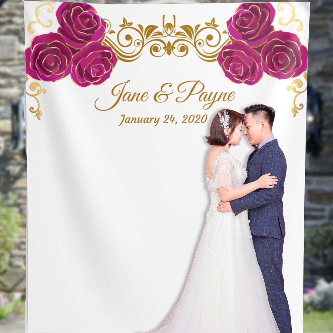 Hot Pink Wedding Reception Backdrop Elegant Wedding Decor Bridal Shower ...