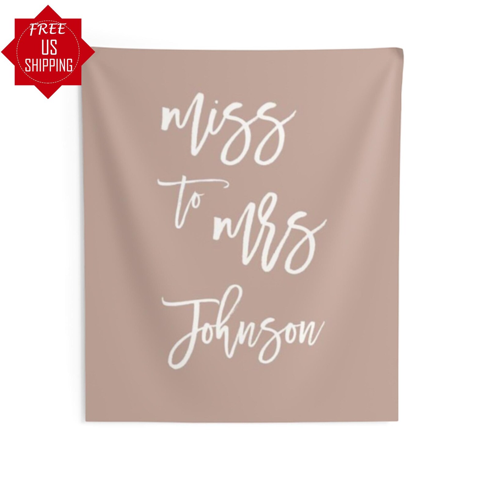 Tan Bridal Shower Backdrop, Minimalist Bridal Shower Decorations, Miss ...