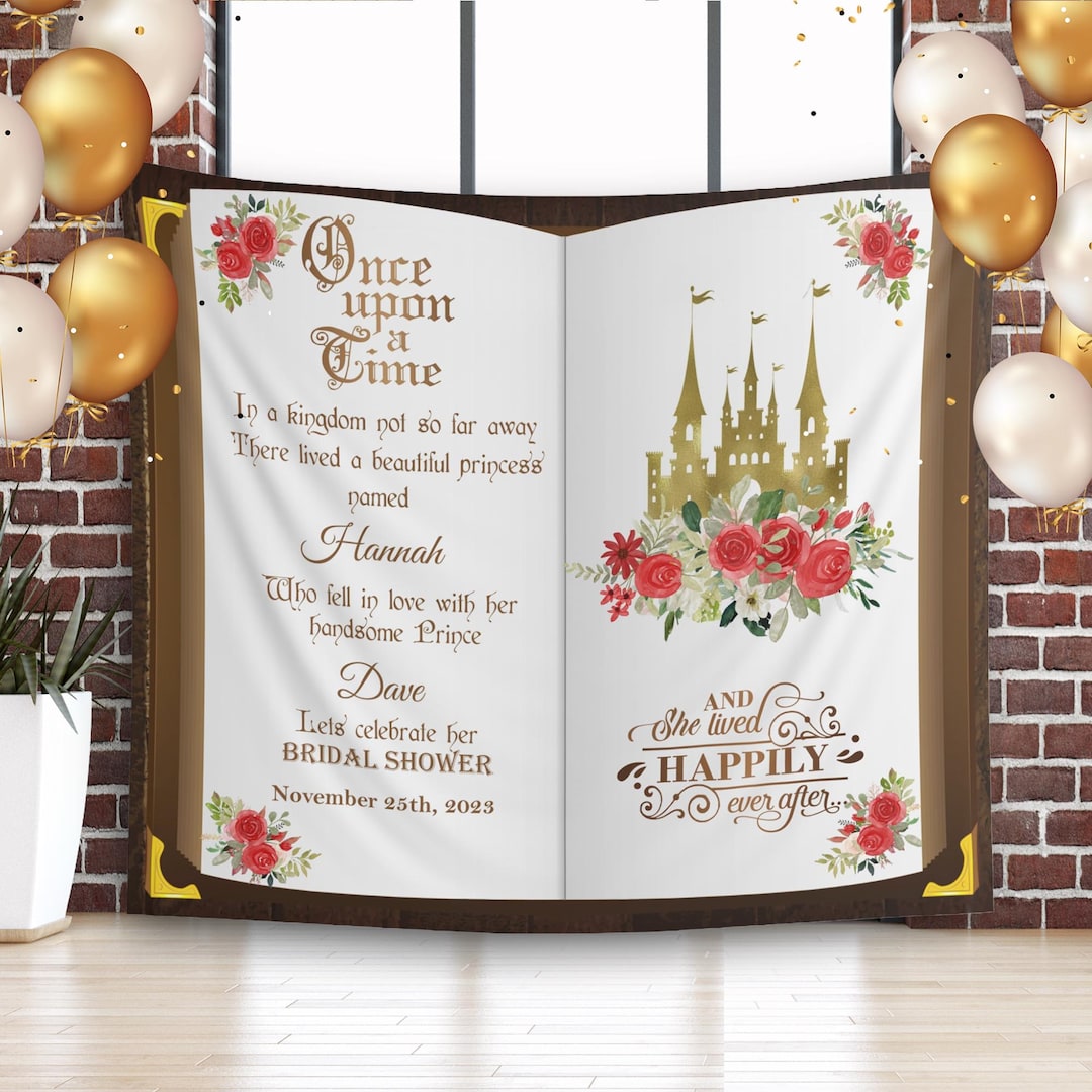 Red Floral Bridal Shower Backdrop Princess Bride Decoration Fairytale ...