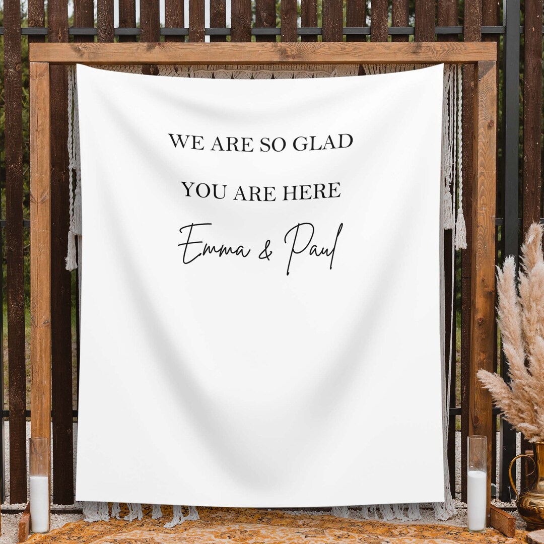 We're so Glad You're Here Personalized Wedding Welcome Banner ...