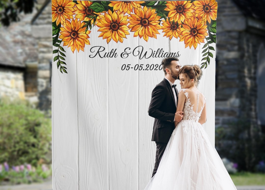 Rustic Sunflower Wedding Backdrop Fall Wedding Decor Floral Wedding ...