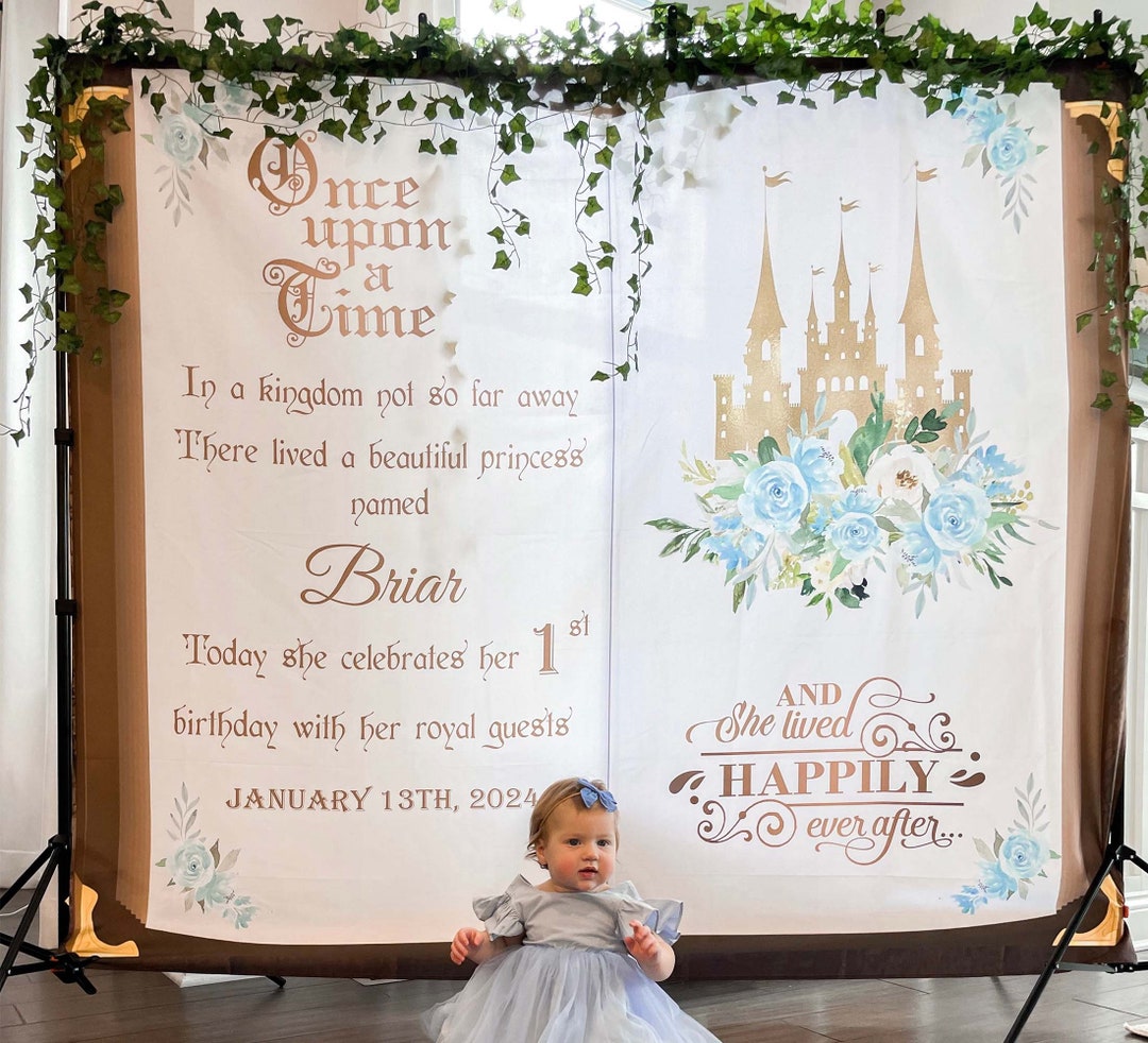 Once Upon A Time Birthday Backdrop First Birthday Banner Prince ...