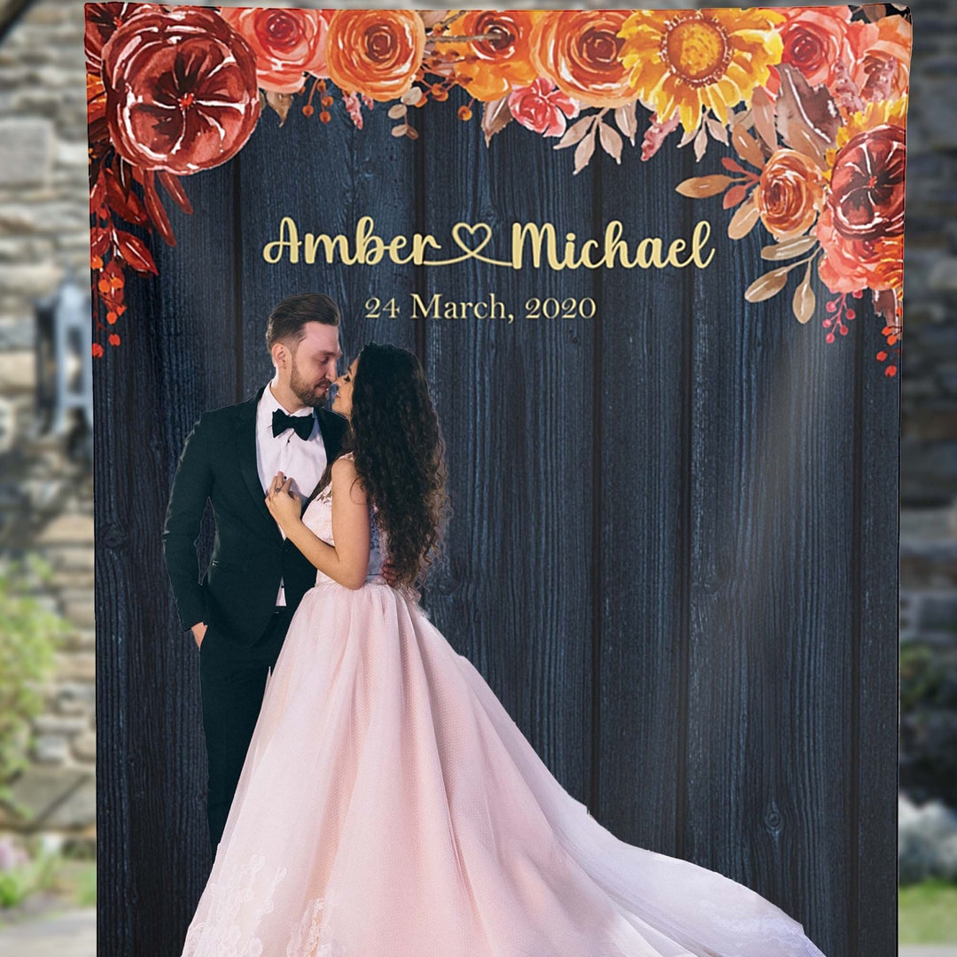 Burnt Orange Navy Wedding Decor Wedding Backdrop for Reception Copper ...