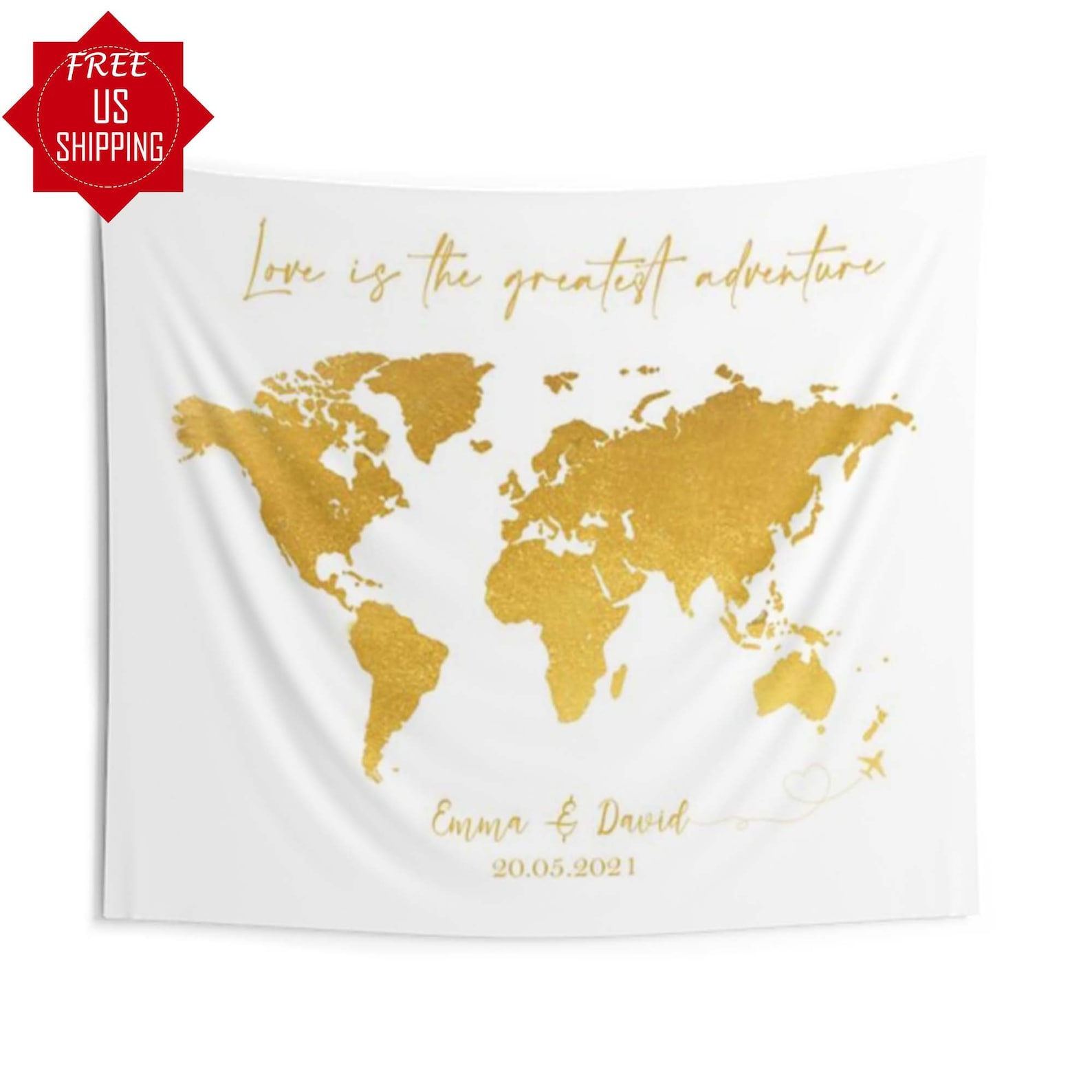 Wedding Backdrop for Reception, World Map Custom Backdrop, Travel ...