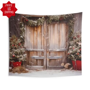 Rustic Christmas Backdrop Family Photo Xmas Background Festive Home ...