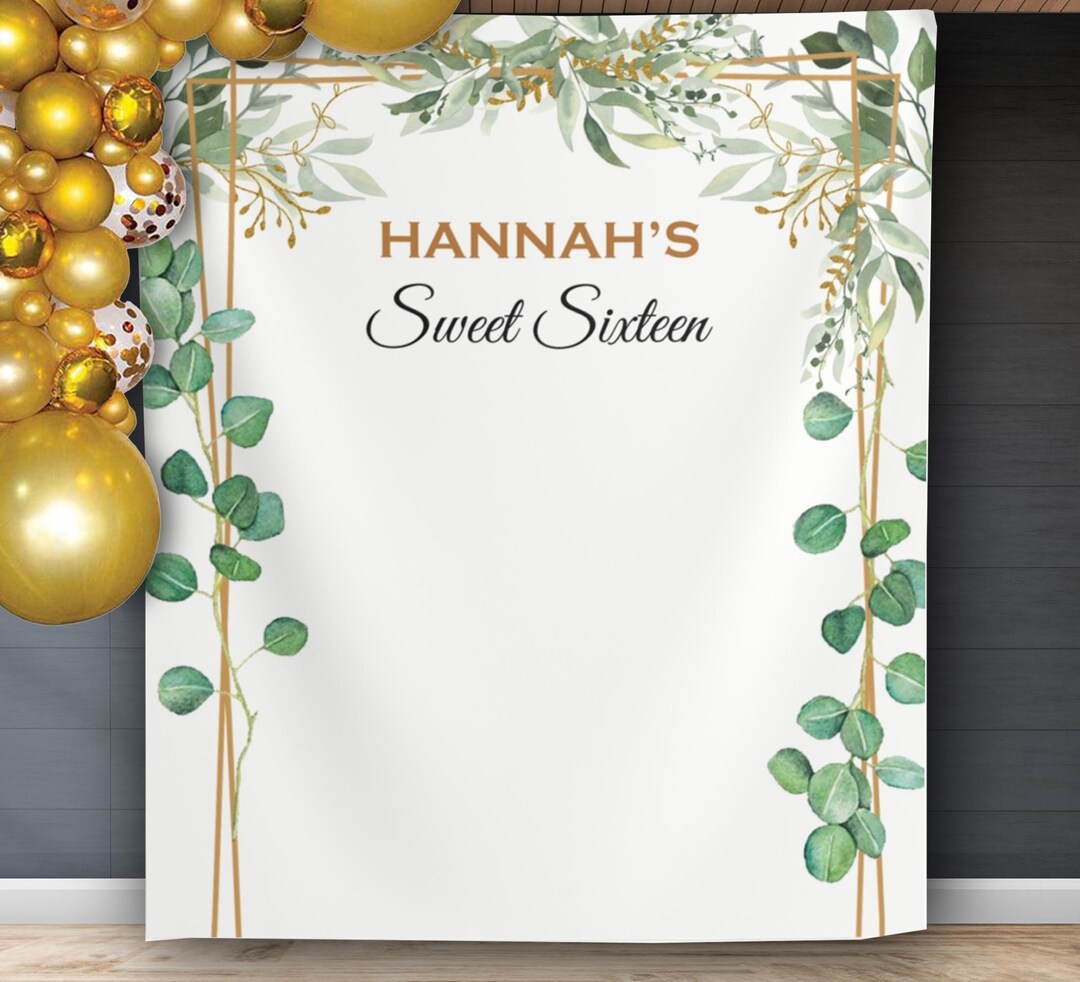 Greenery Birthday Backdrop Custom Eucalyptus Party Photo Booth Girls ...